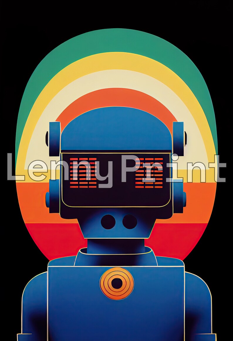 Retro Robot Art Vintage Sci-fi Art Space Art Retro Futurism - Etsy