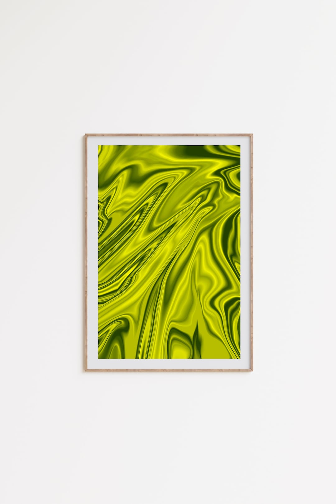 Chartreuse Art, Lime Green Poster, Wavy Green Print, Psychedelic Art ...