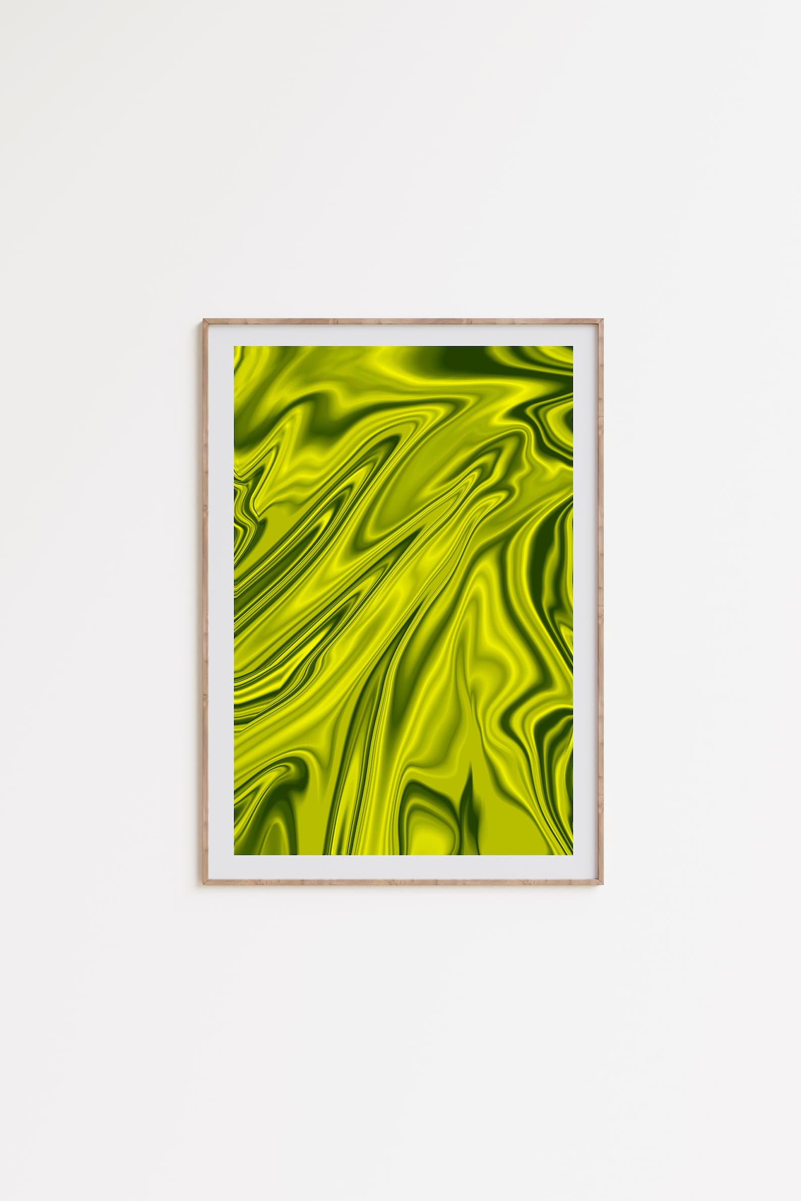 Chartreuse Art, Lime Green Poster, Wavy Green Print, Psychedelic Art ...