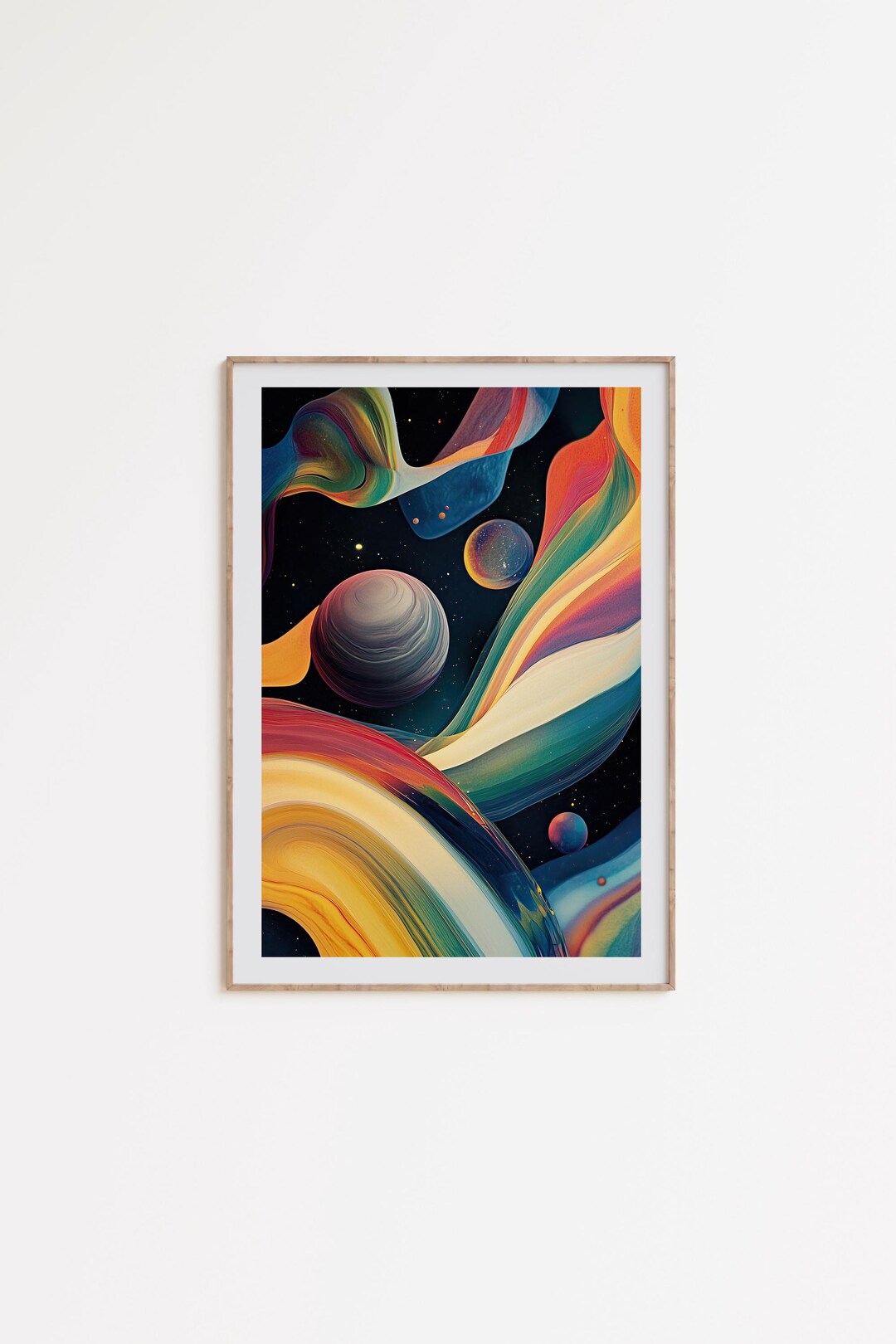 Trippy Cosmos Art, Abstract Rainbow, Psychedelic Decor, Surreal Space ...