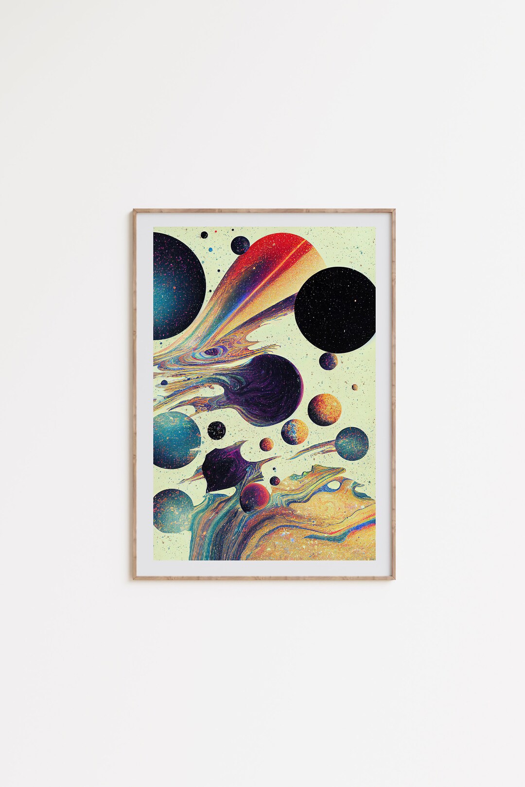 Exploding Galaxy Art, Surreal Space Poster, Retro Sci-fi Art ...