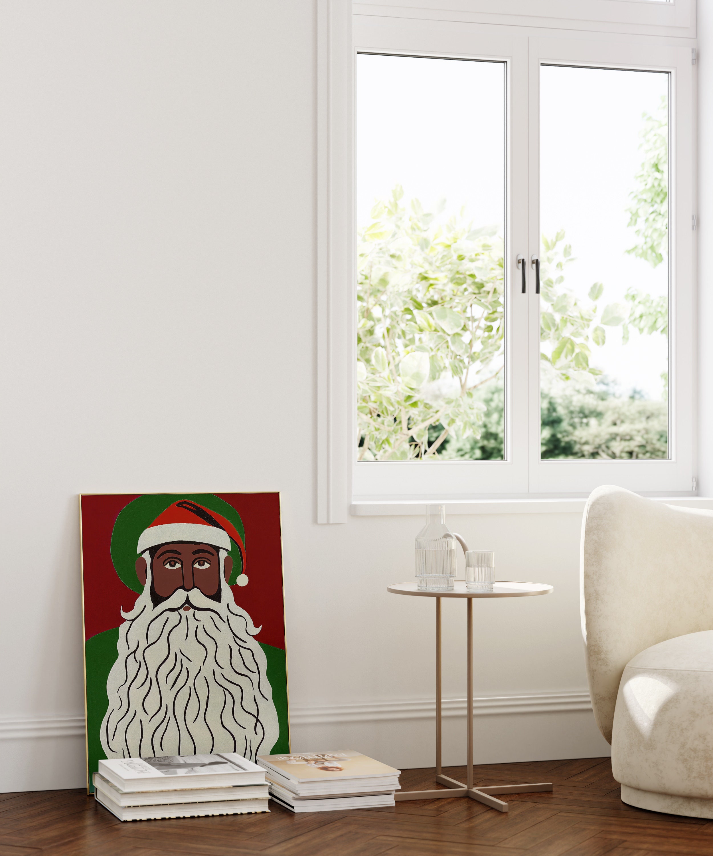 Black Santa Art Printable Download, Christmas Poster, African Santa ...
