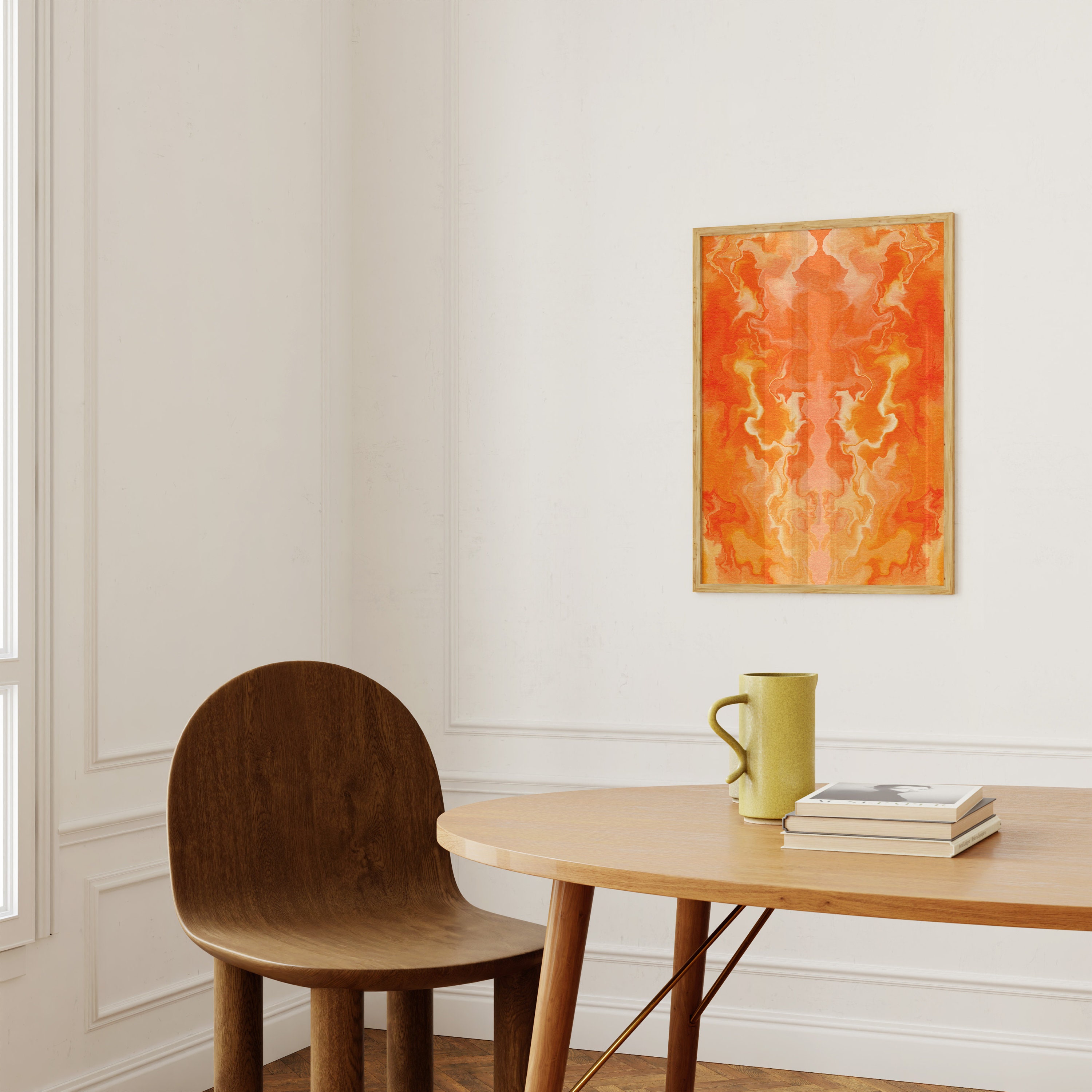 Orange Psychedelic Art, Trippy Art, 70s Orange Wall Art, Ochre Hippie ...