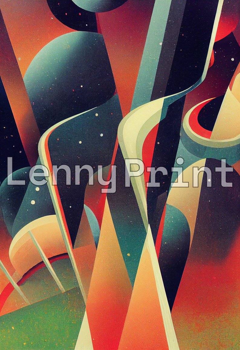 Art Deco Space Art Abstract Space Art Psychedelic Wall - Etsy