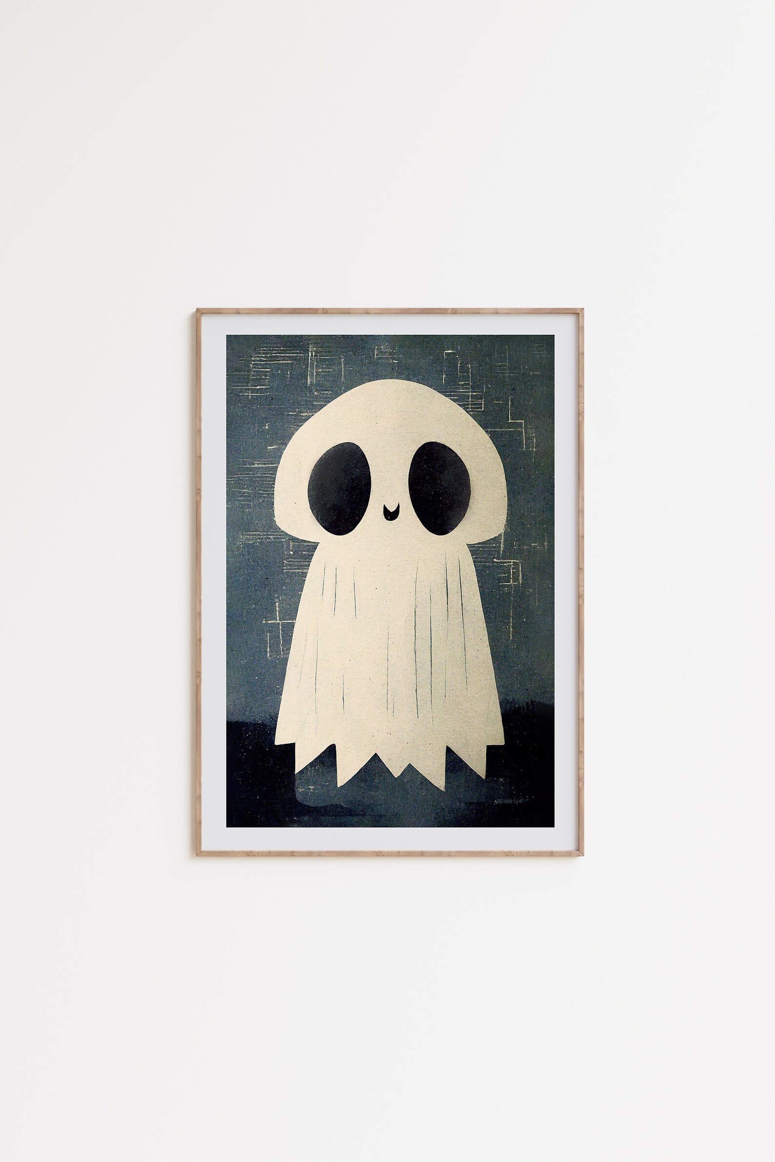 Cute Vintage Halloween Ghost | Large Printable Art | Retro Halloween ...