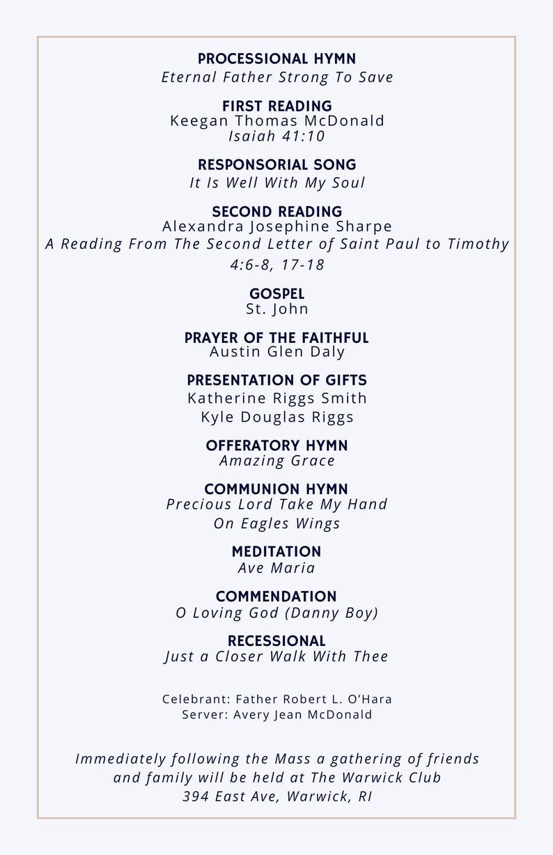 Editable Funeral Program Template - Catholic Mass (5.5 X 8.5) - Etsy