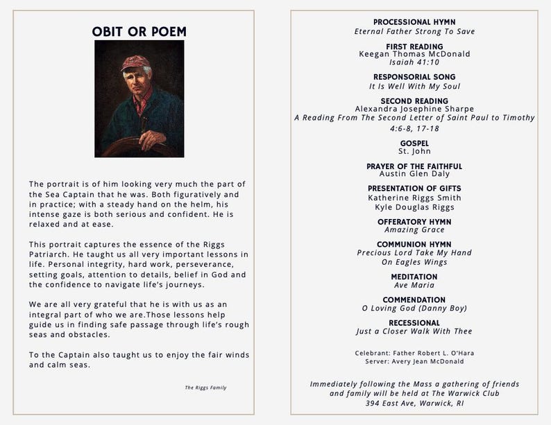 Editable Funeral Program Template - Catholic Mass (5.5 X 8.5) - Etsy ...