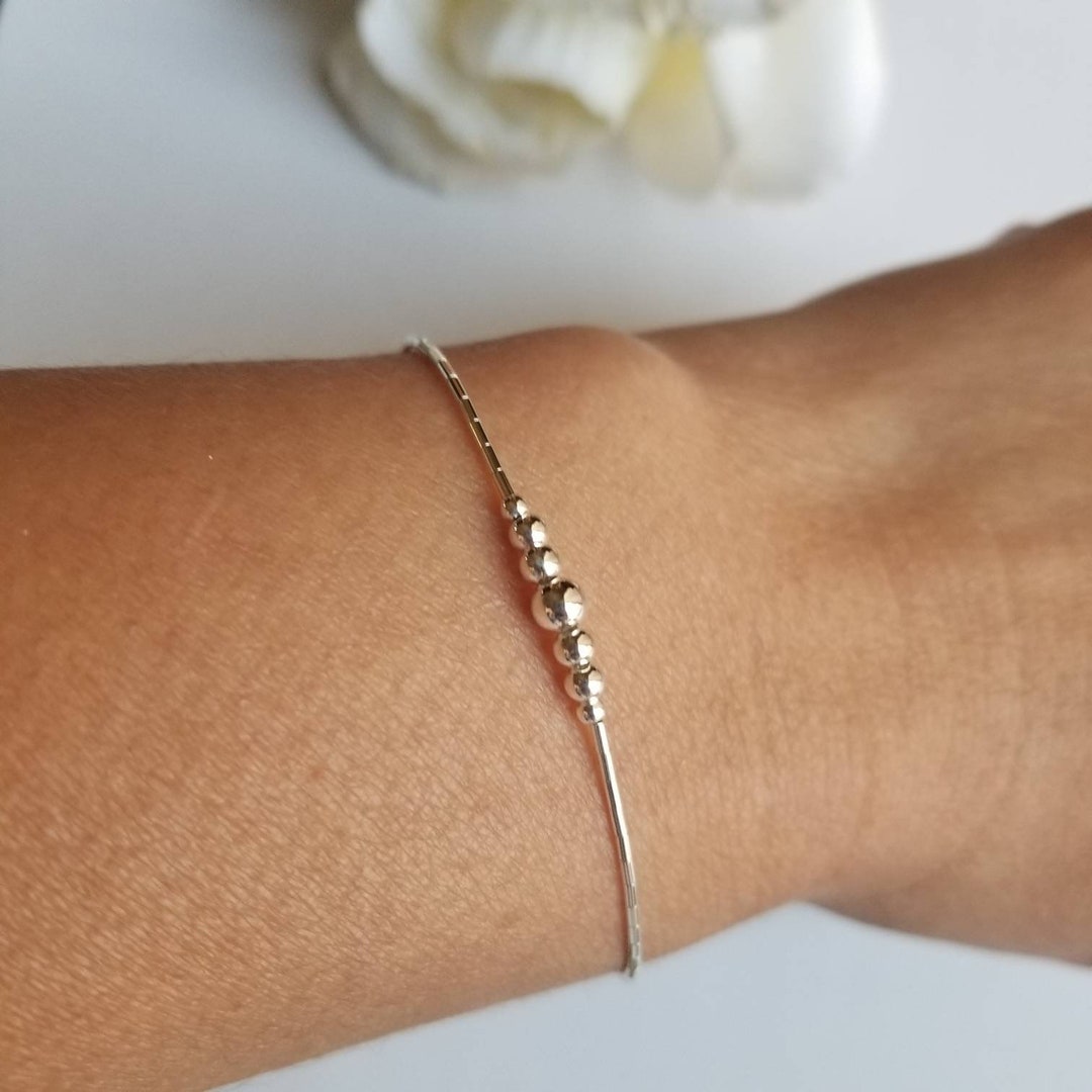 Sterling Silver Bracelet / Liquid Silver Bridesmaid Bracelet / Silver ...