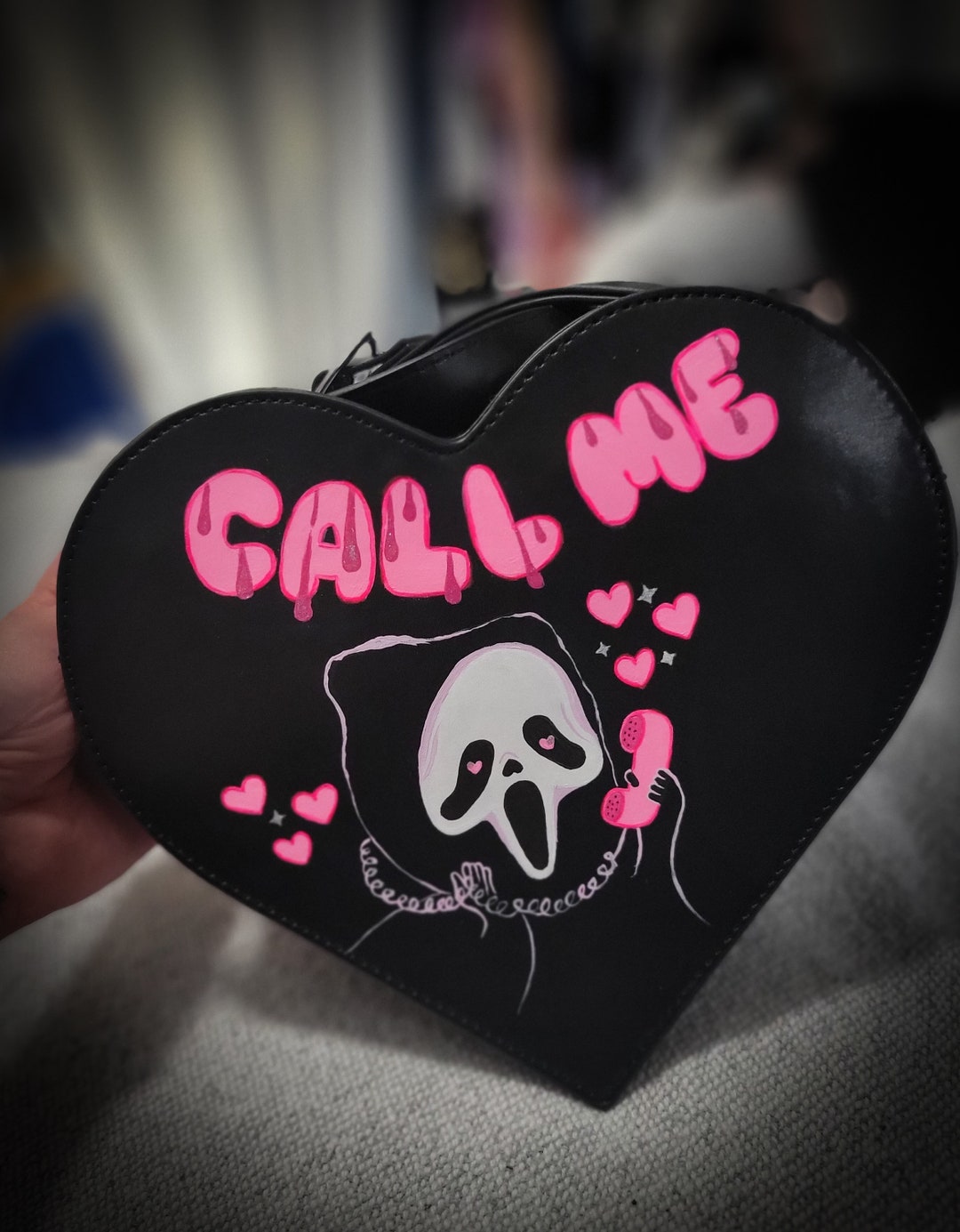 Cute Hand Painted Ghostface Scream Aesthetic Purse Call Me - Etsy