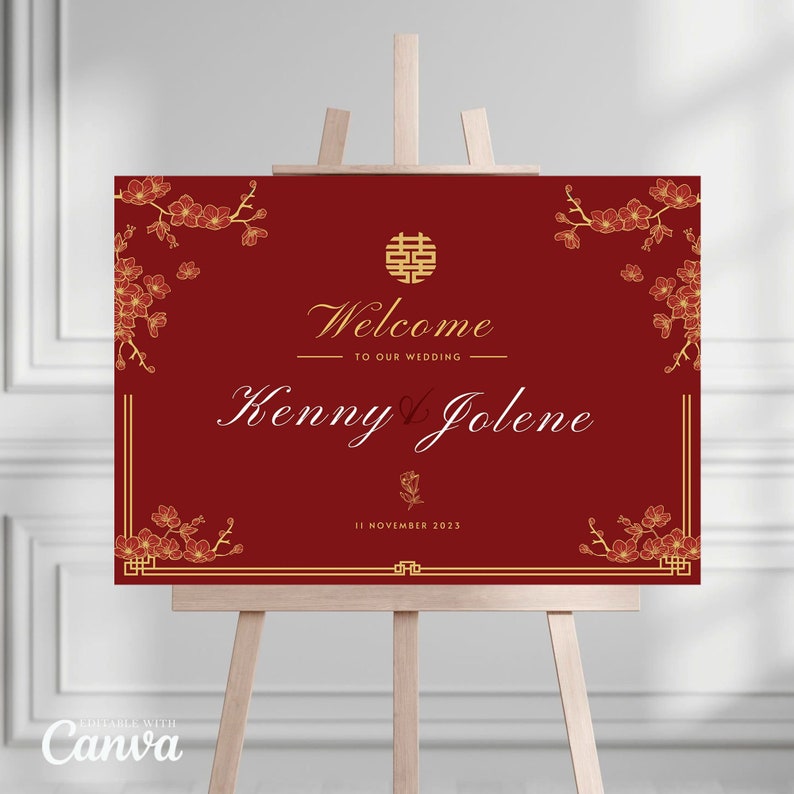 Chinese Wedding Welcome Sign Vietnamese Tea Ceremony Sign - Etsy