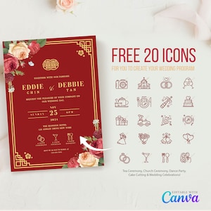 Chinese Calendar Wedding Invitation Card Template, Asian Wedding ...