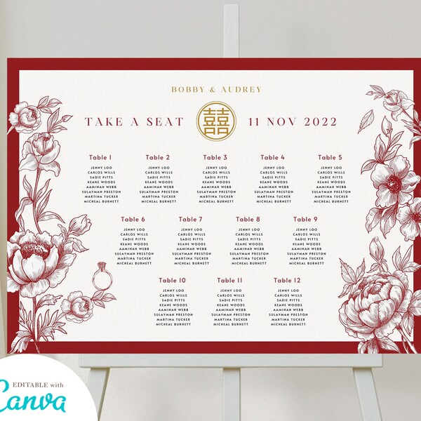 Wedding Seating Chart - Etsy