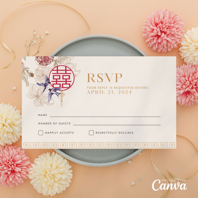 Asian Theme Wedding Invitation Card Bundle Chinese Wedding - Etsy