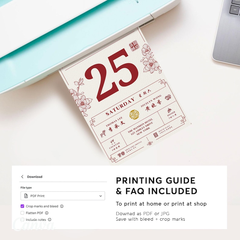 Chinese Calendar Wedding Invitation: Chinese Zodiac Invites, Bilingual ...