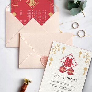 Chinese Tea Ceremony Wedding Invitation: Double Happiness (DIY ...