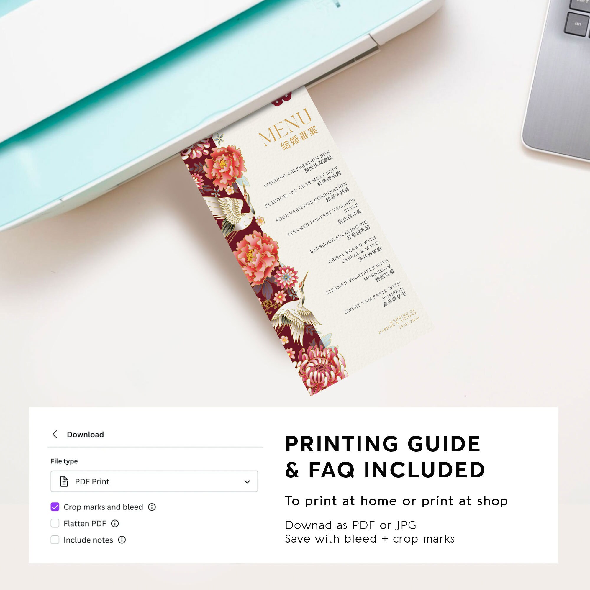 Oriental Wedding Menu With Double Happiness Template Asian Bilingual Oriental Wedding Menu With Double Happiness Template Asian Bilingual