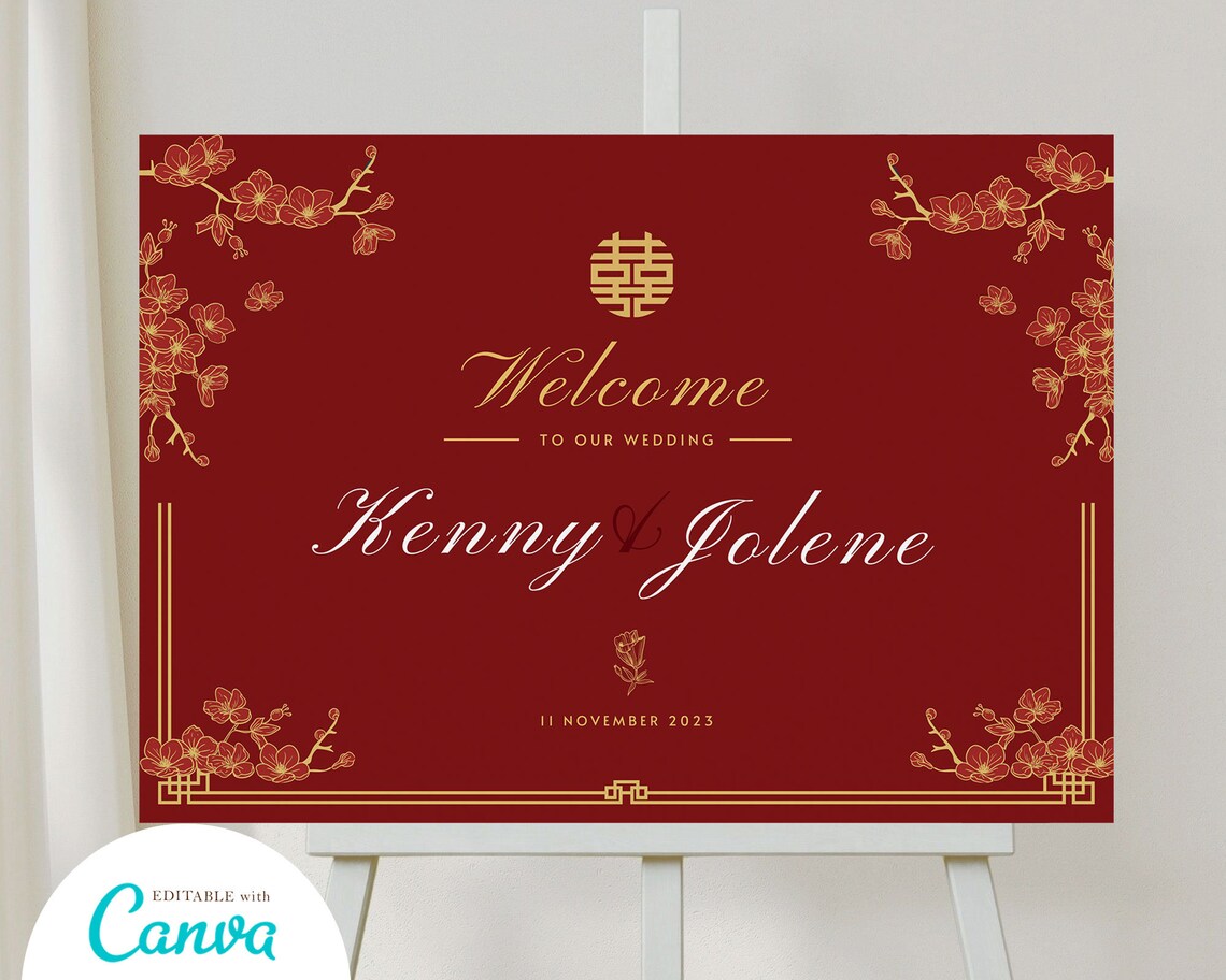 Chinese Wedding Welcome Sign Vietnamese Tea Ceremony Sign - Etsy