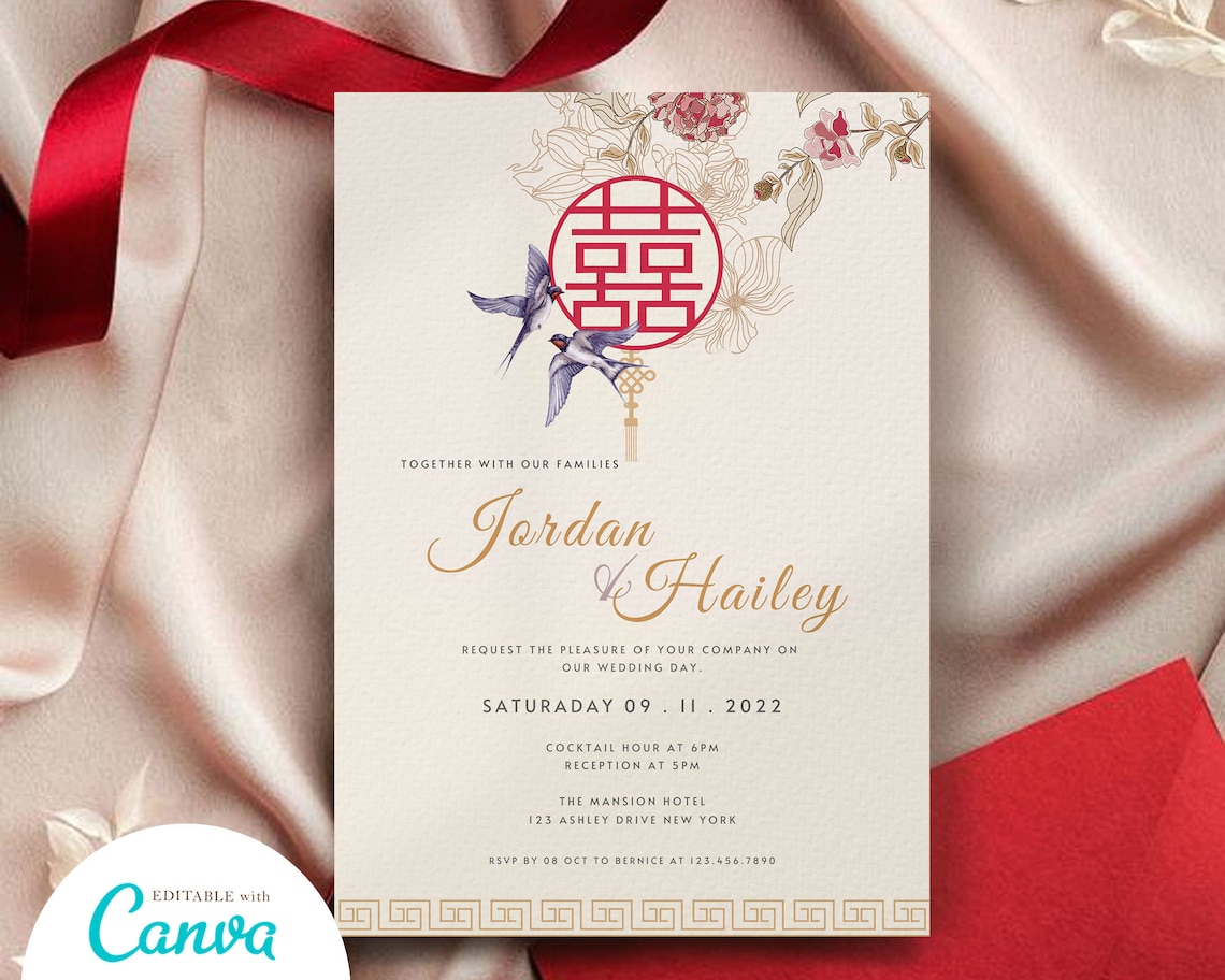 Asian Theme Wedding Invitation Card Bundle Chinese Wedding - Etsy