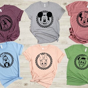 Checkered Disney Characters, Retro Disney Characters, Minnie Checkered ...