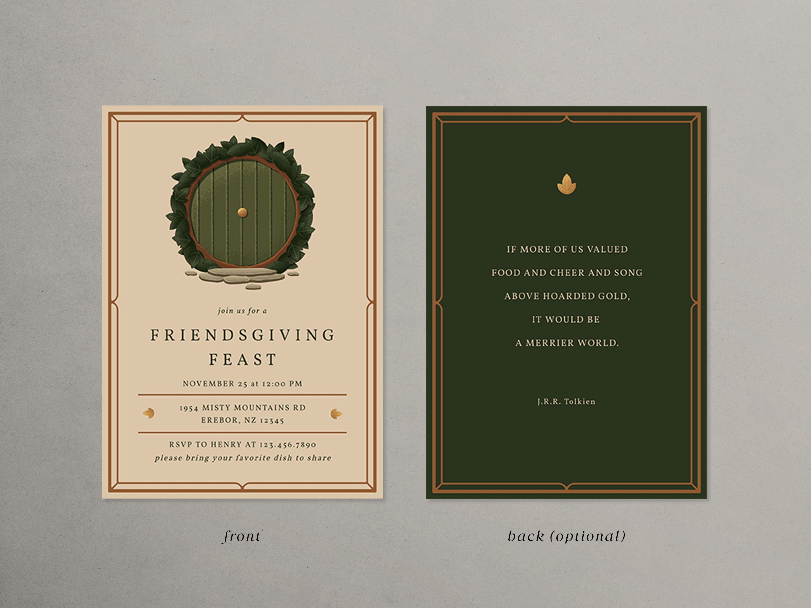 LOTR Inspired Thanksgiving Invitation Template, Friendsgiving Editable ...