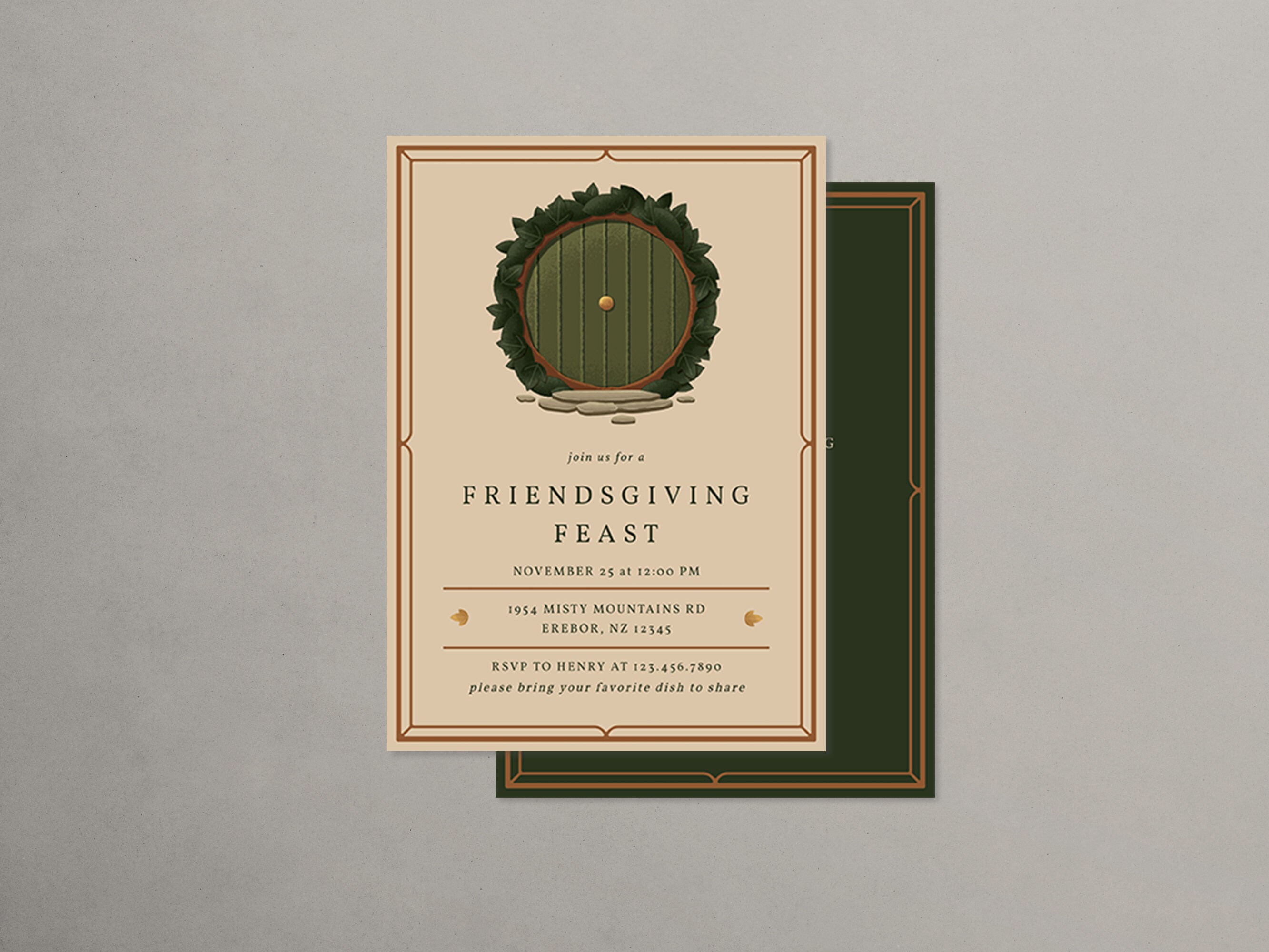 LOTR Inspired Thanksgiving Invitation Template, Friendsgiving Editable ...