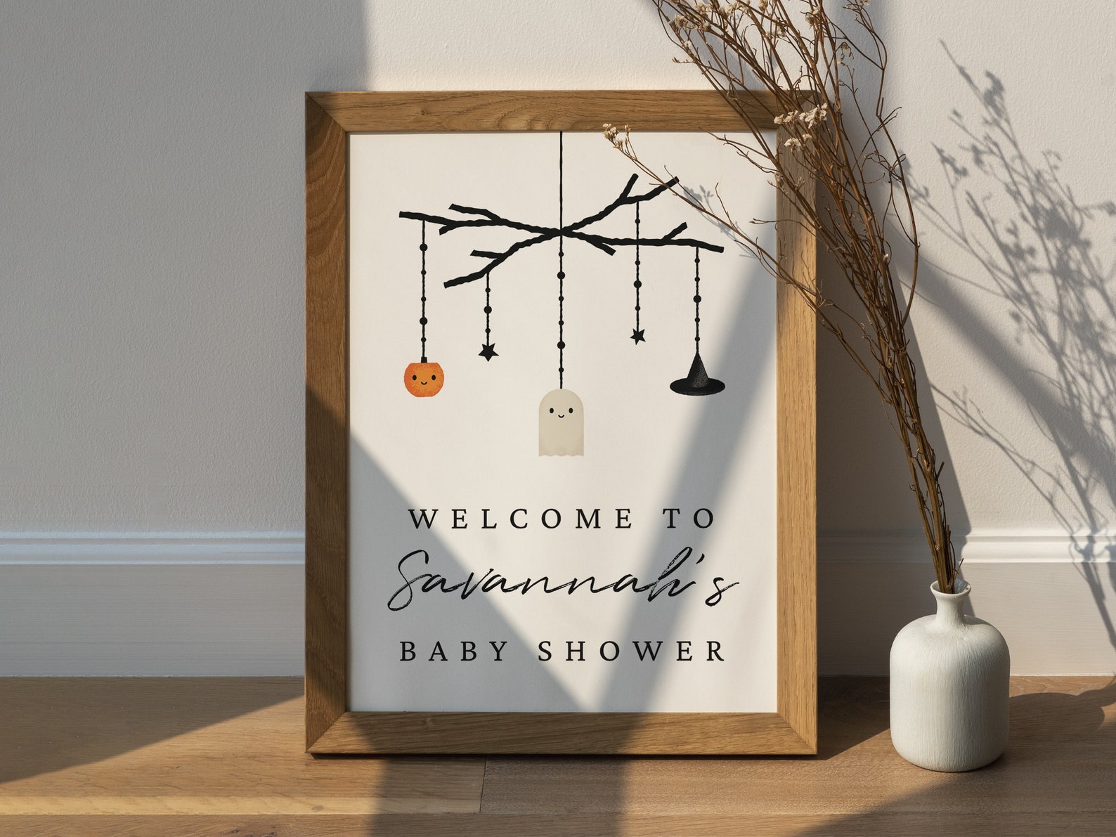 Halloween Crib Mobile Baby Shower Welcome Sign Template, Gender Reveal ...