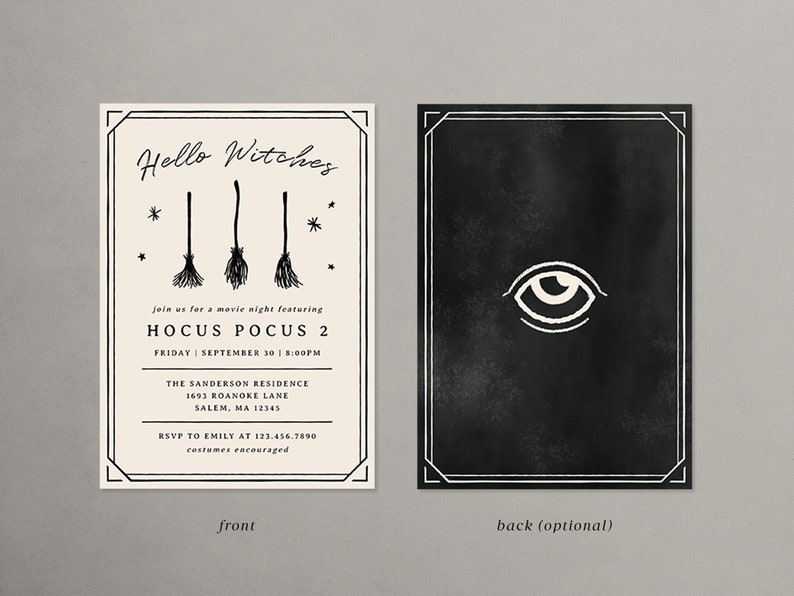 Hello Witches Halloween Invitation Template, Halloween Party Editable ...