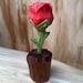 Wooden Red Rose Decor,wood Carving Rose Sculpture,engagement Gift,gift ...