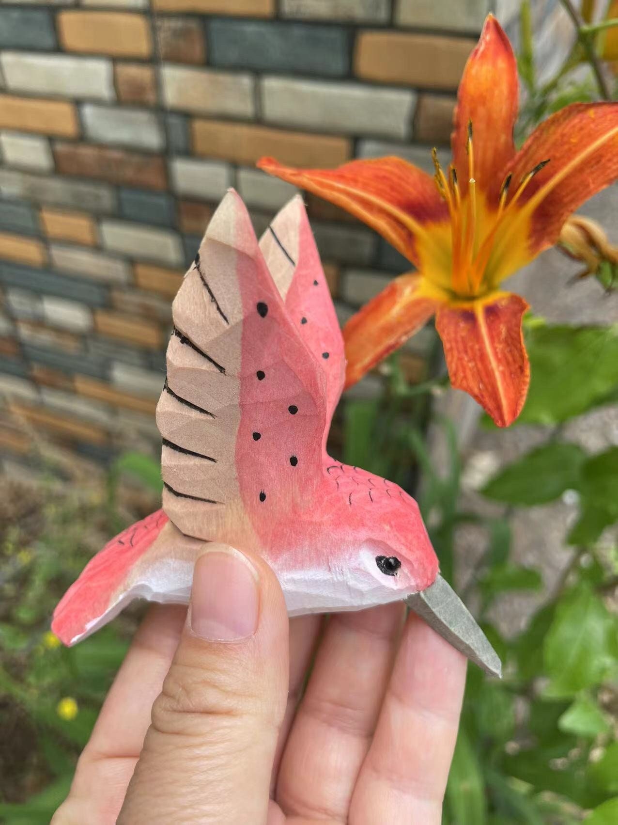 Wooden Carving Hummingbirds Sculpture, Hummingbirds Ornament,office ...