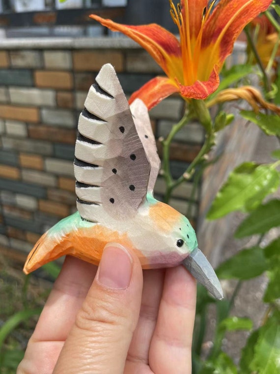 Wooden Carving Hummingbirds Sculpture Hummingbirds - Etsy