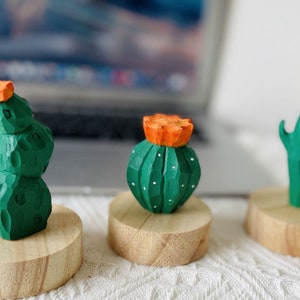 Handmade Wooden Cactus Ornament: Minimalist Home Decor - Etsy