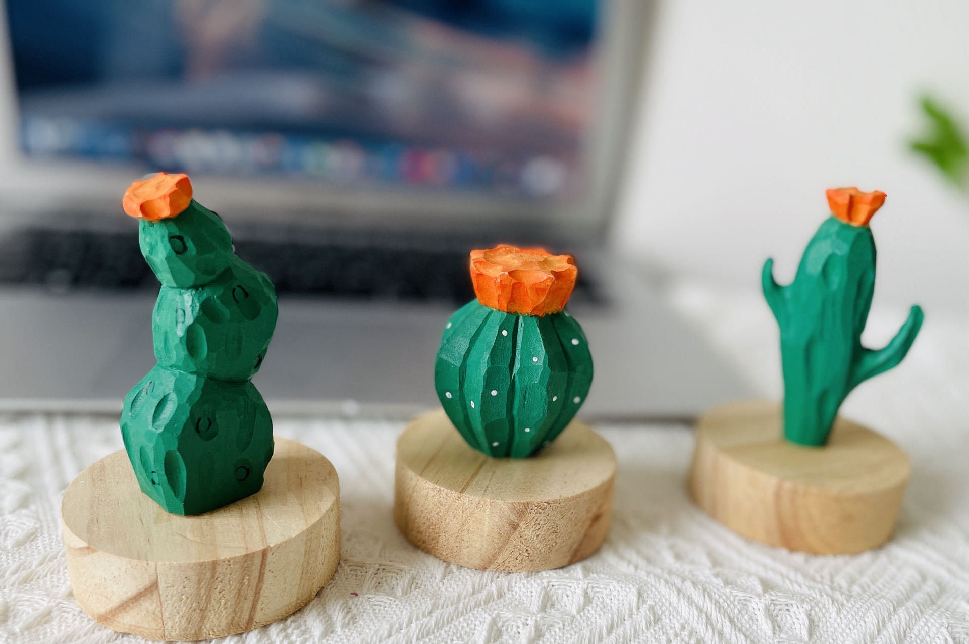Handmade Wooden Cactus Ornament: Minimalist Home Decor - Etsy