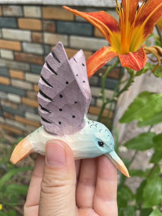 Wooden Carving Hummingbirds Sculpture Hummingbirds - Etsy