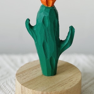 Handmade Wooden Cactus Ornament: Minimalist Home Decor - Etsy
