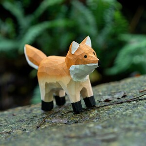 Hand-carved Wooden Fox Figurine, Rustic Home Decor - Etsy