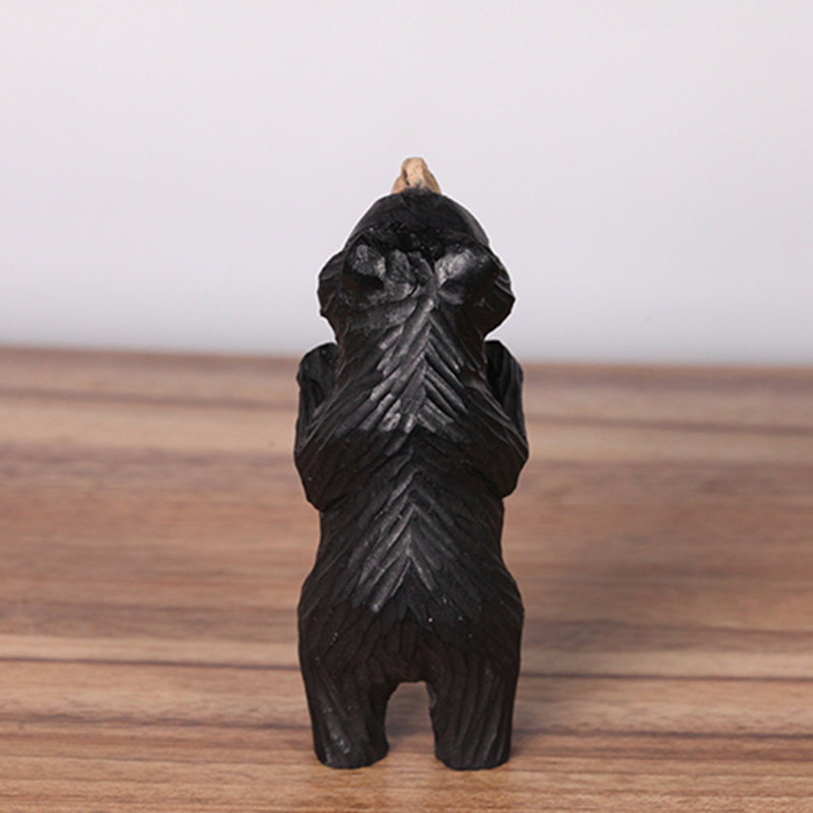 Handmade Wooden Carving Black Bear Sculpture, Animal Figurine,bear ...