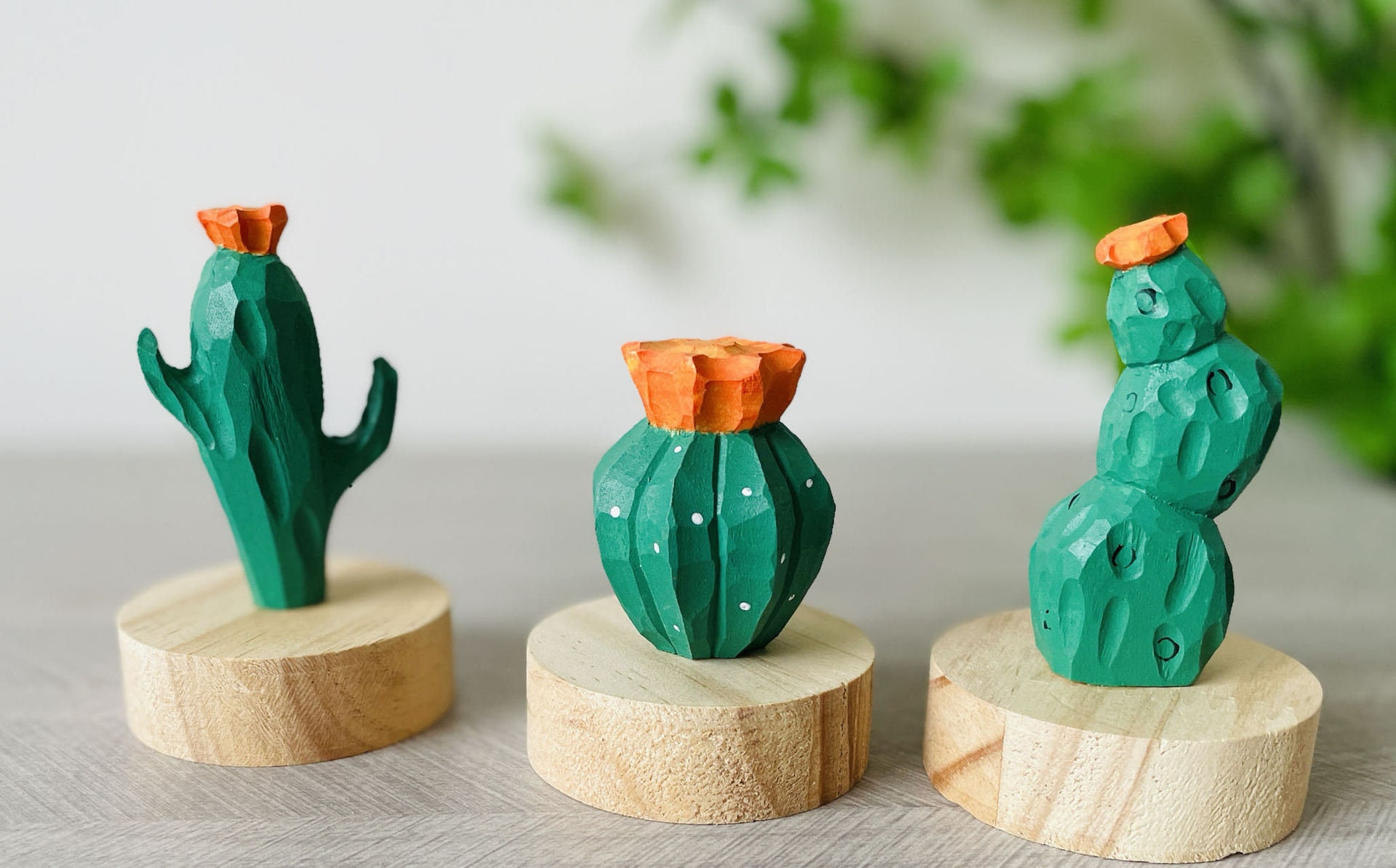 Handmade Wooden Cactus Ornament: Minimalist Home Decor - Etsy