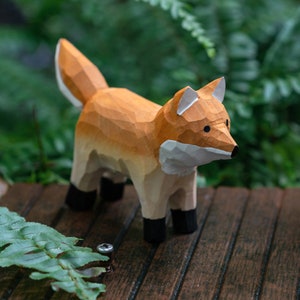 Fox Figurines,fox Lover,fox Gifts,wooden Fox Decoration,fox Statue ...