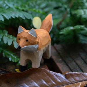 Hand-carved Wooden Fox Figurine, Rustic Home Decor - Etsy
