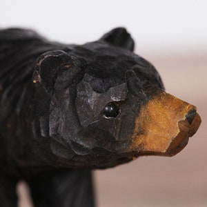 Handmade Wooden Carving Black Bear Sculpture, Animal Figurine,bear ...