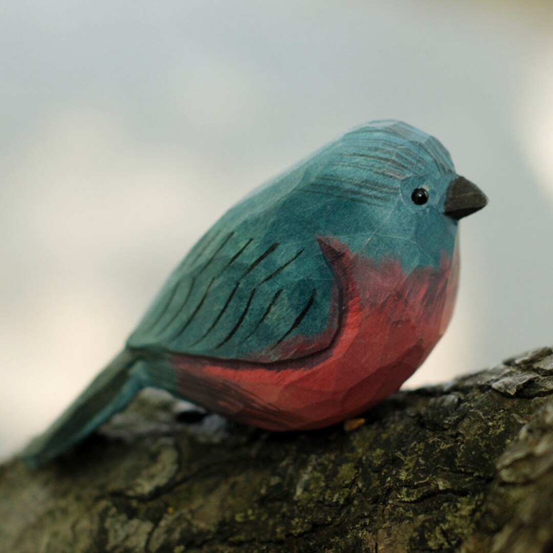 Handmade Wooden Bird Desk Decoration Bird Figurine Handmade Carving ...