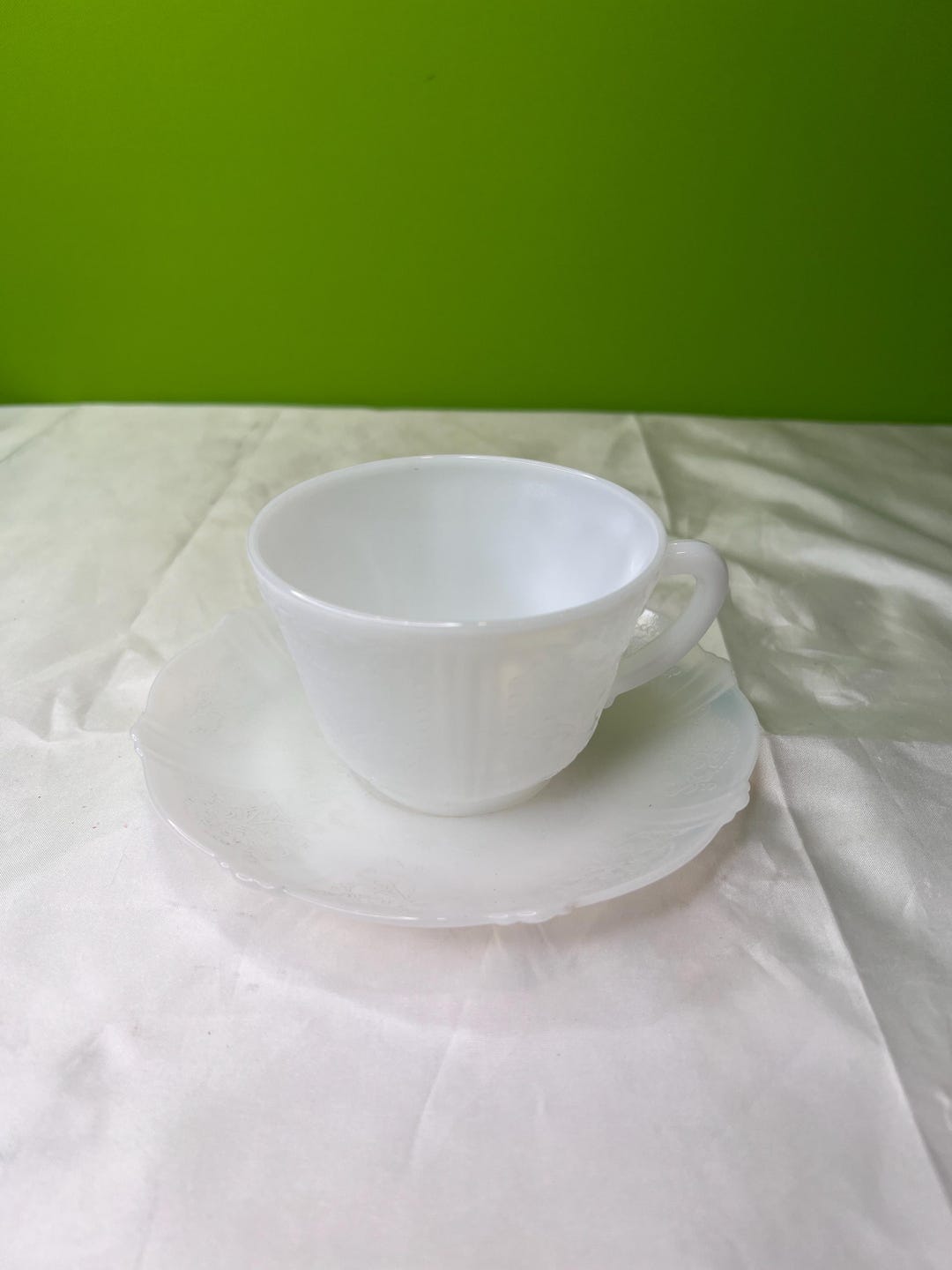 Vintage Macbeth Evans American Sweetheart Cup W Saucer Opalescent Milk ...