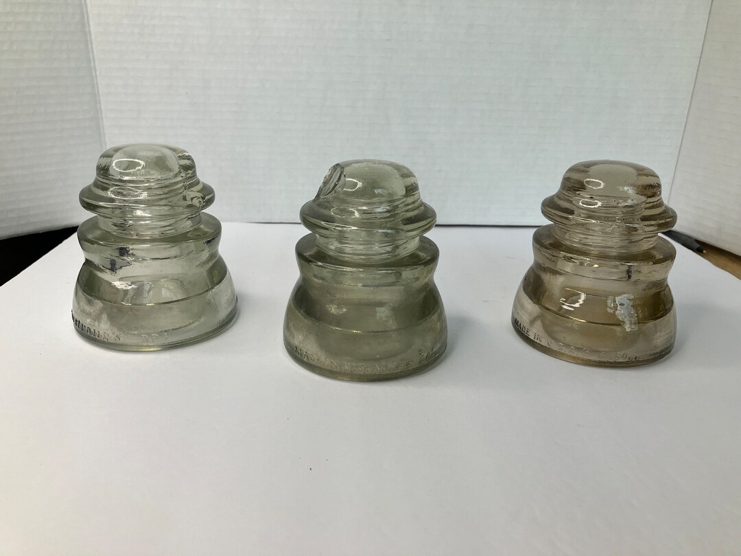 Vintage Armstrong Hlass Insulators Clear Set of 3 1k - Etsy