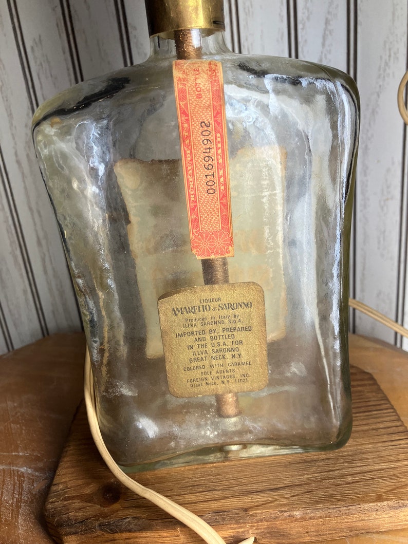 Vintage Amaretto Di Saronno Bottle Lamp and Mason Jar Shade - Etsy