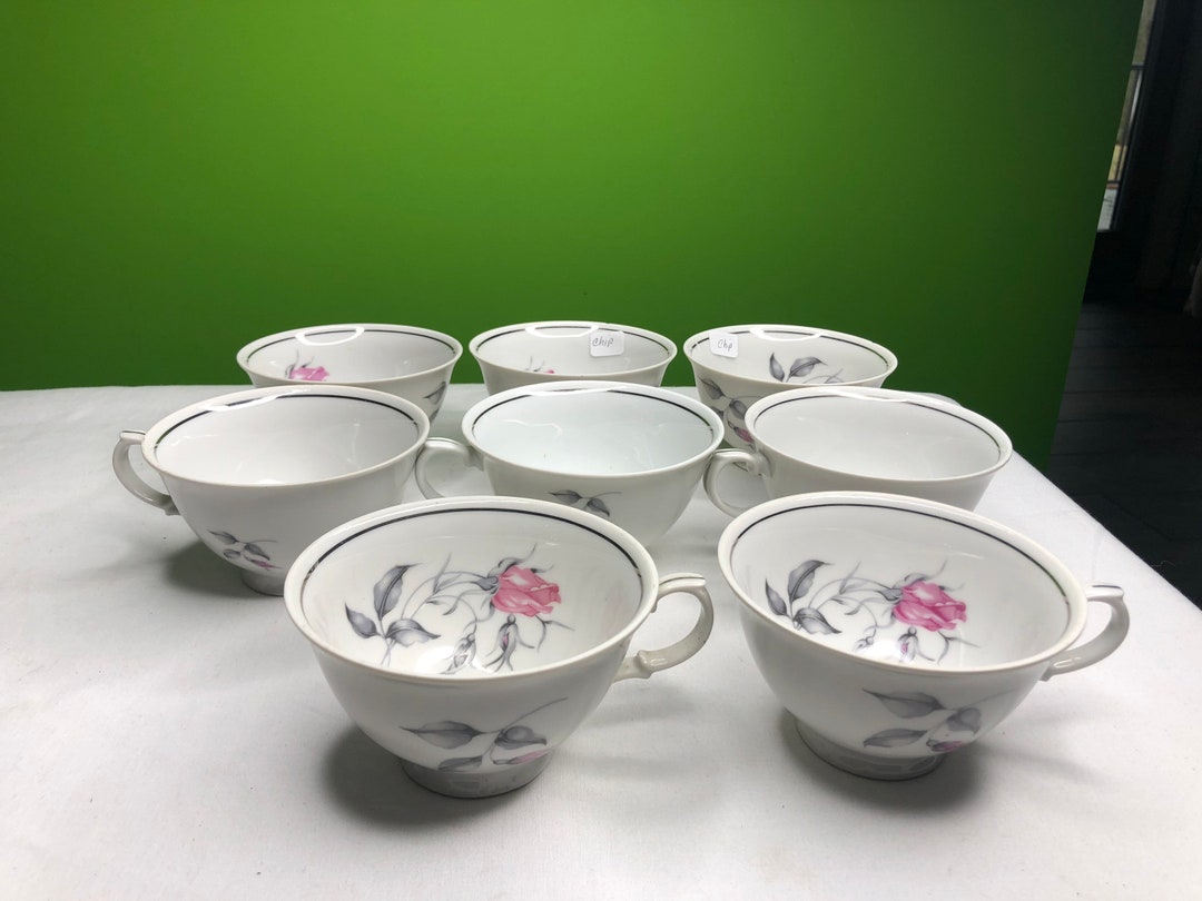 Vintage Bohemian Fine China Tea Cups Set of 8 Czechoslovakia Theresa ...