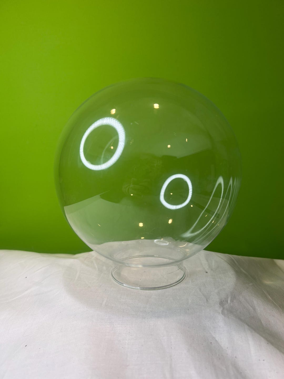 Vintage Clear Globe Glass Lamp Shade ~ Approx 9” Tall - Etsy