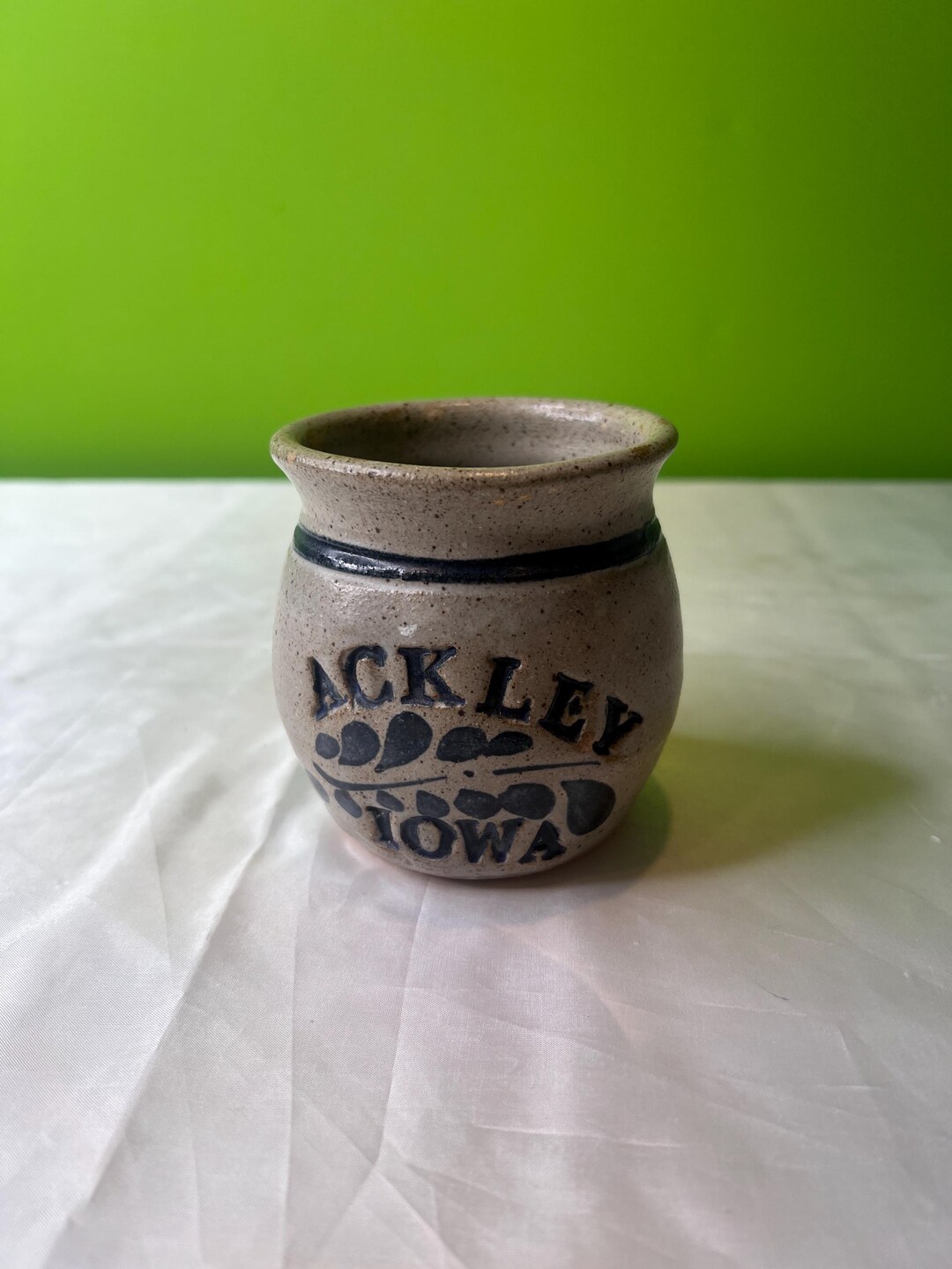 Vintage Signed Gray and Blue Studio Ceramic Pottery Crock ~ Ackley Iowa - Etsy