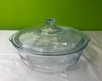 Vintage Fire King Sapphire Blue Glass Casserole Dish With Gorgeous ...