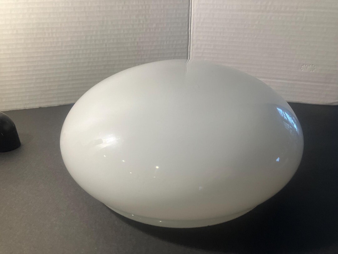 White Glass Mushroom Replacement Shade for Ceiling Fixture, 7 5/8 Inch ...