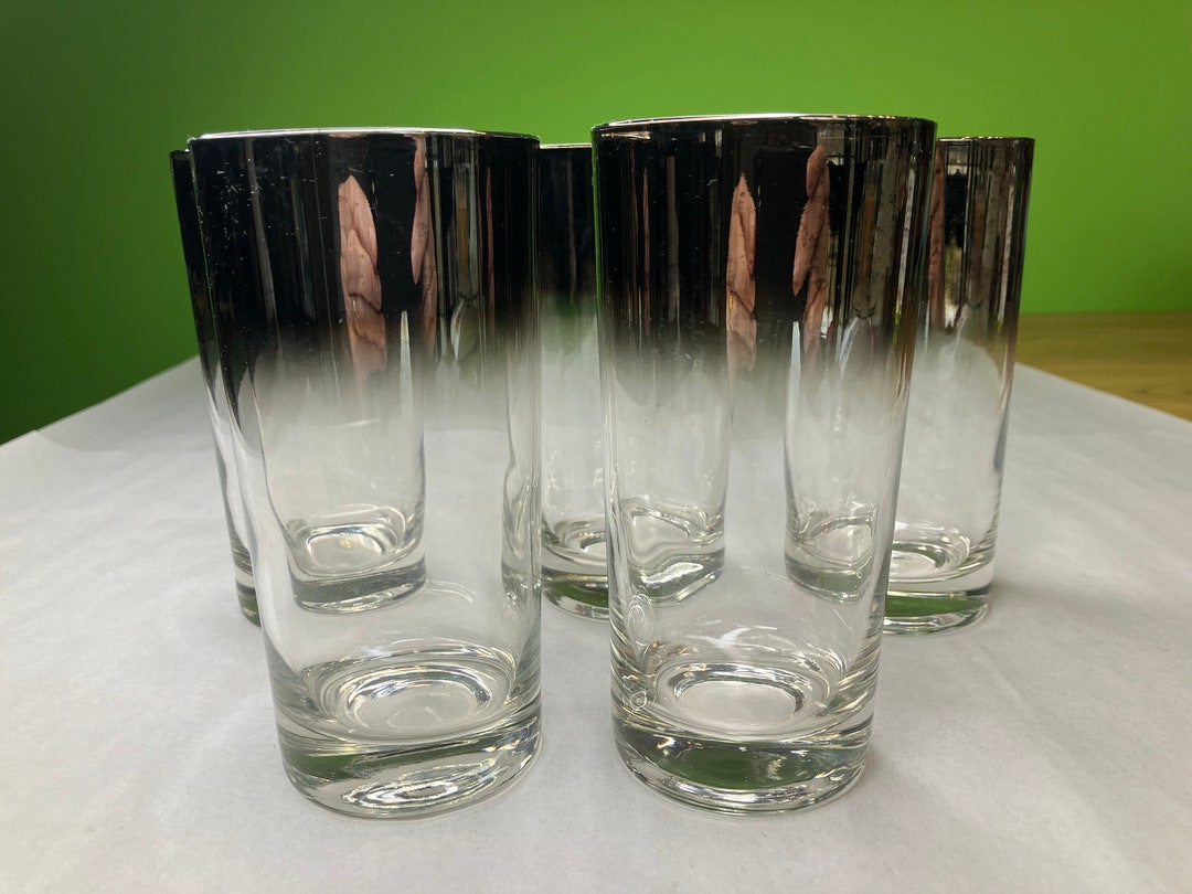 Vintage Platinum Hi Ball Glasses Set of 5 - Etsy
